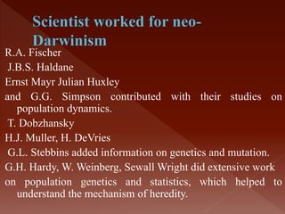 Neo darwinism hassan | PPTX