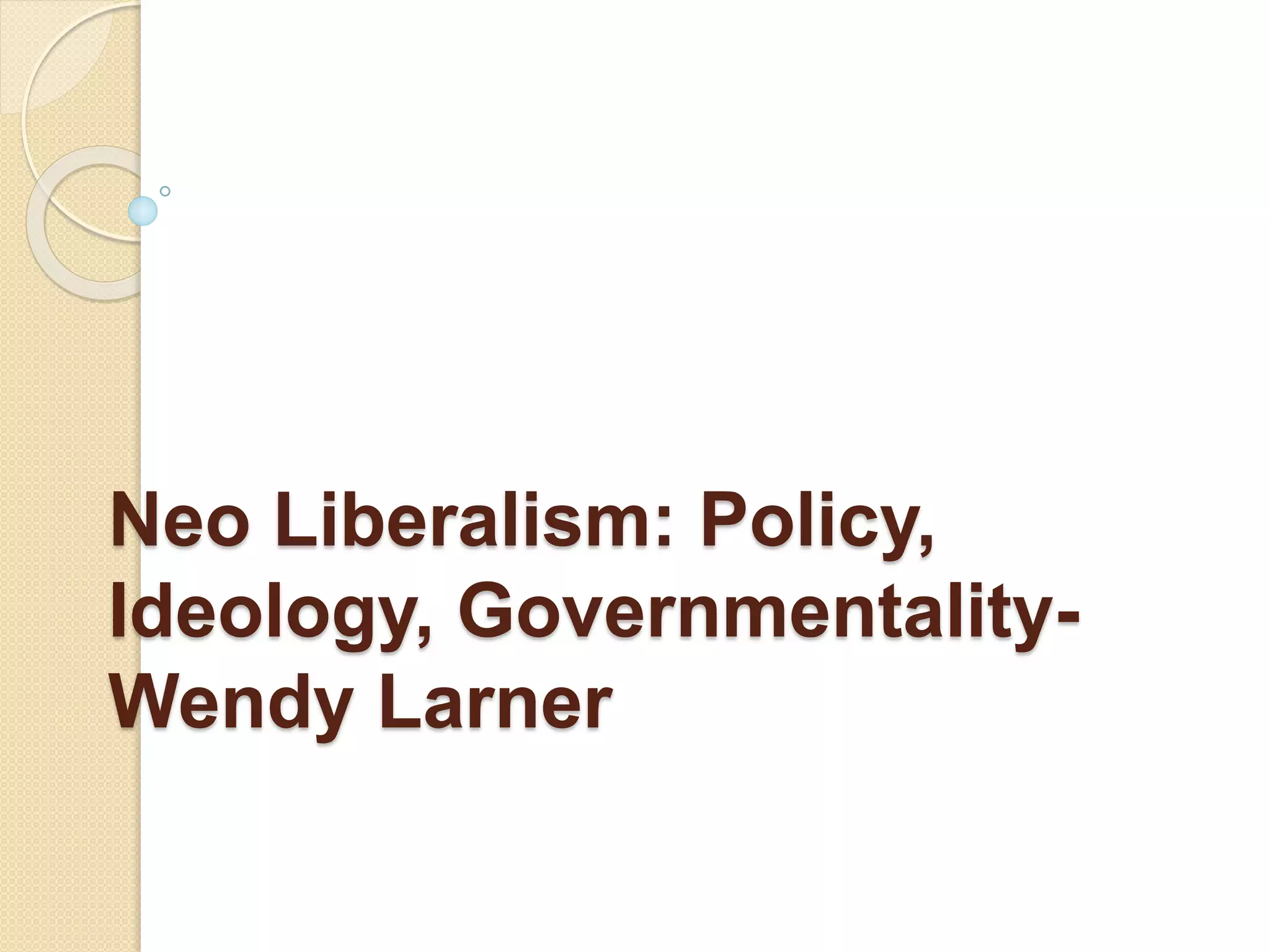 Neo liberalism | PPTX