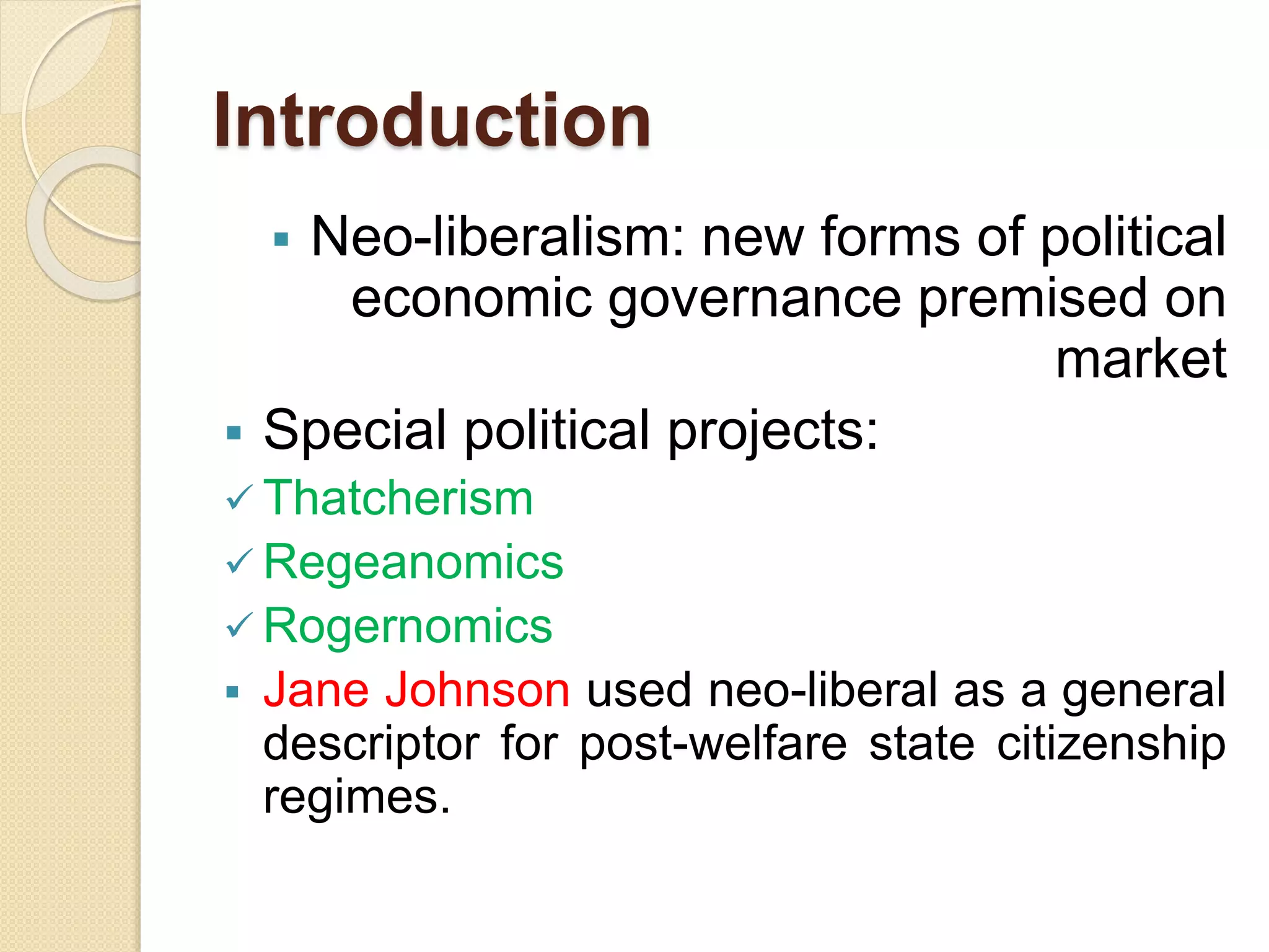 Neo liberalism | PPTX