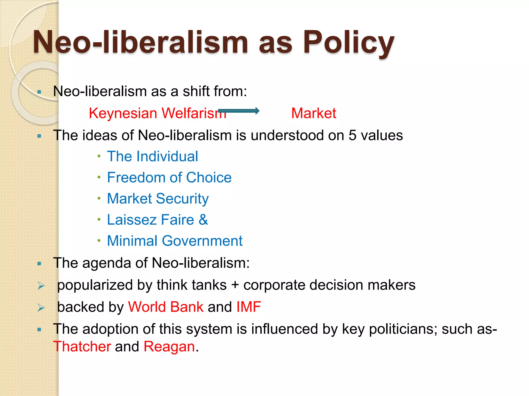 Neo liberalism | PPTX