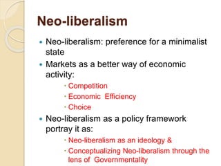 Neo liberalism | PPTX | Political Issues & policy | Politics