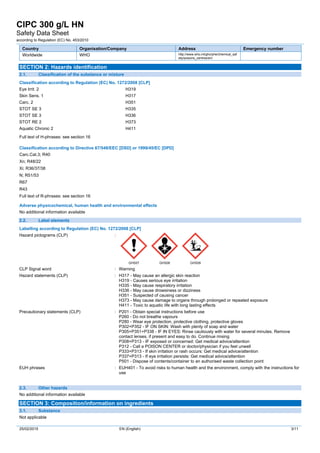 Neo stop 300 hn msds | PDF