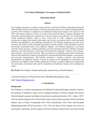 Neo-Vedanta Philosophy Convergence of Spiritual Belief.pdf