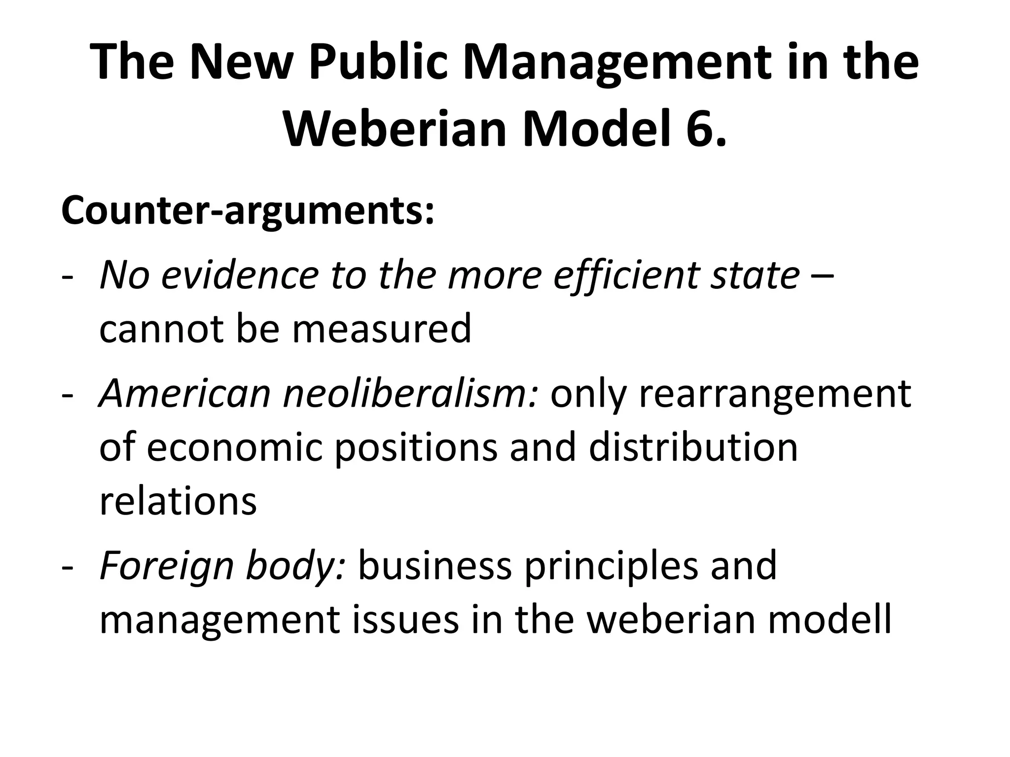 Neo weberian model (2) ds - 2020 (1) | PPTX