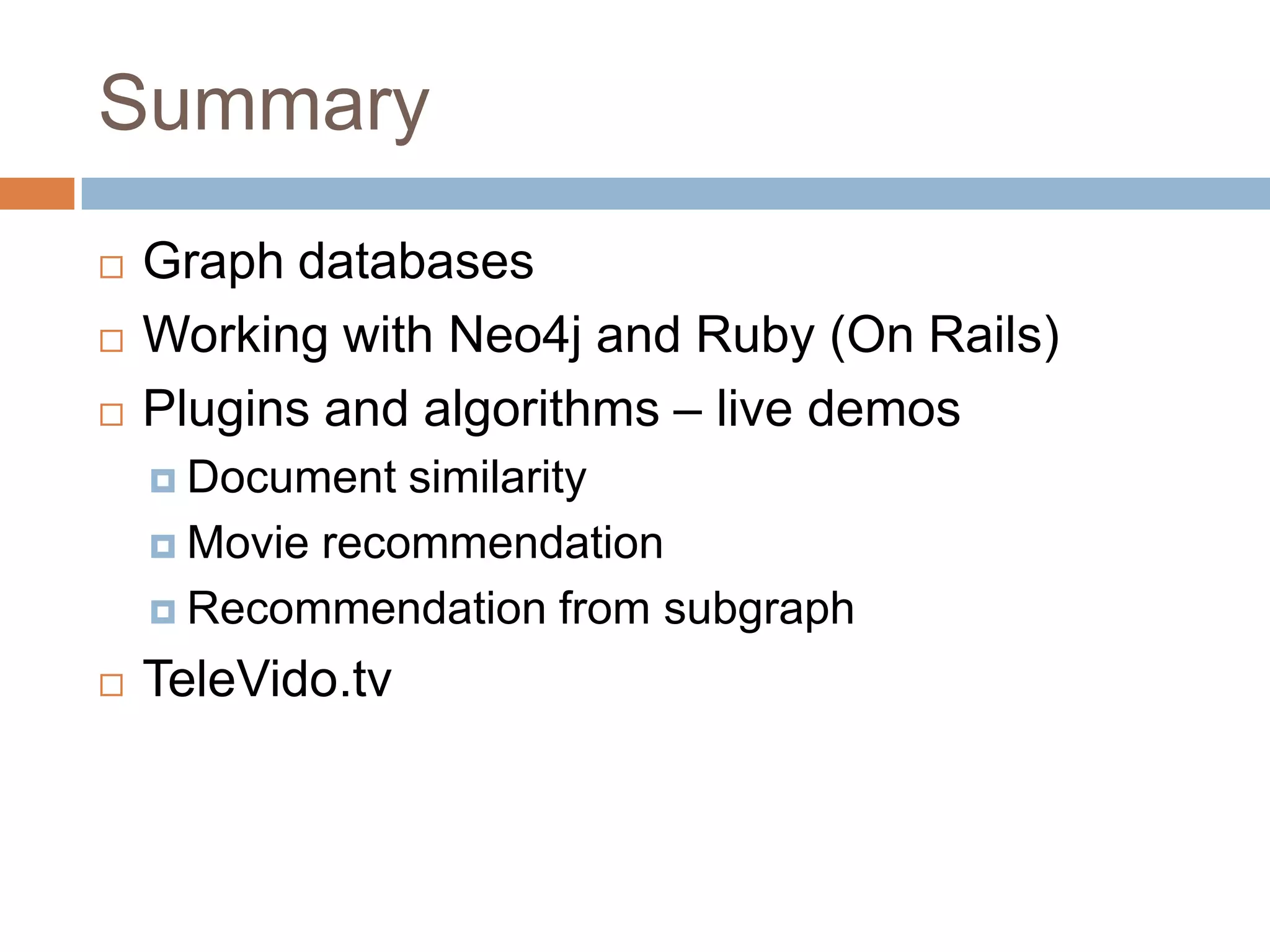 Neo4j - graph database for recommendations | PPTX