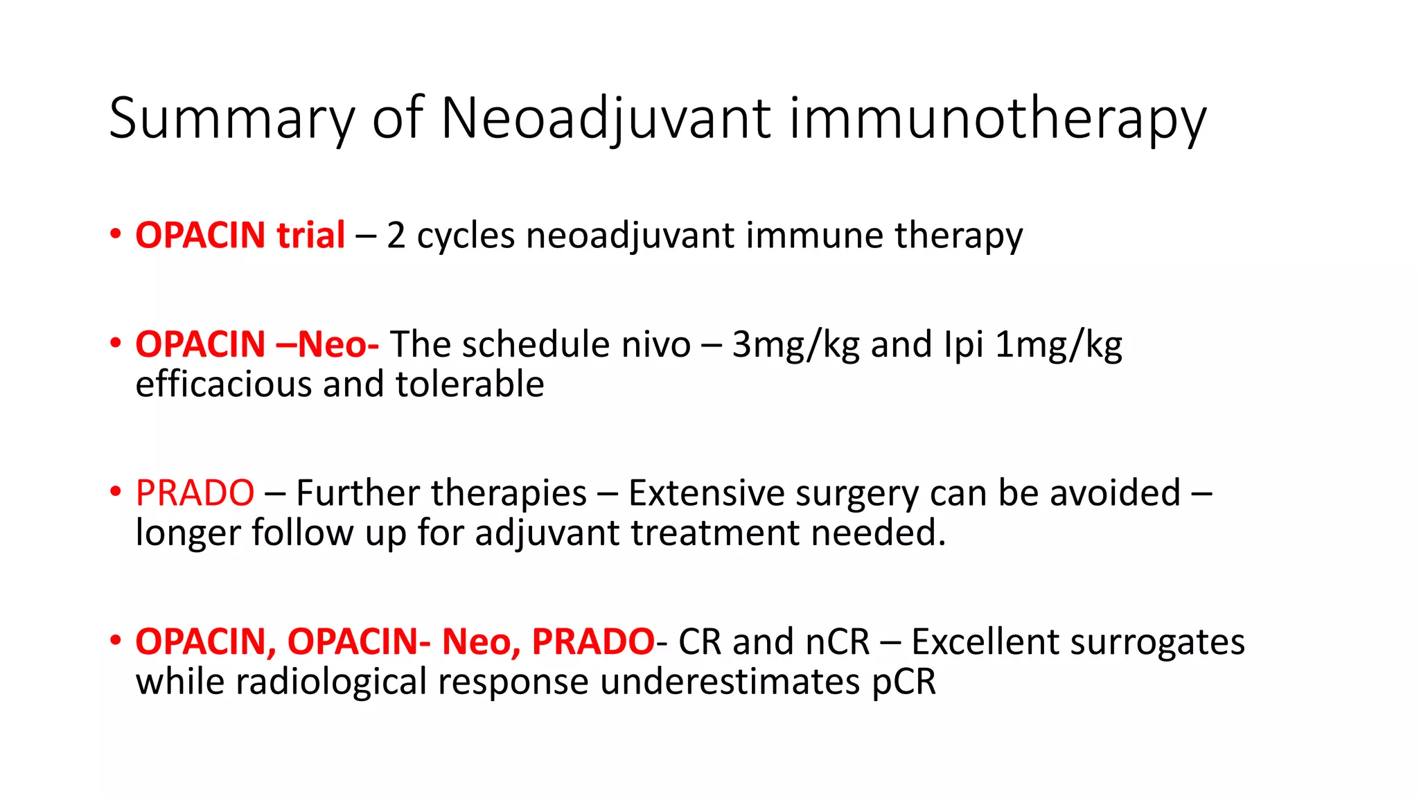 Neoadjuvant or adjuvant immunotherapy in melanoma stage iii | PPTX