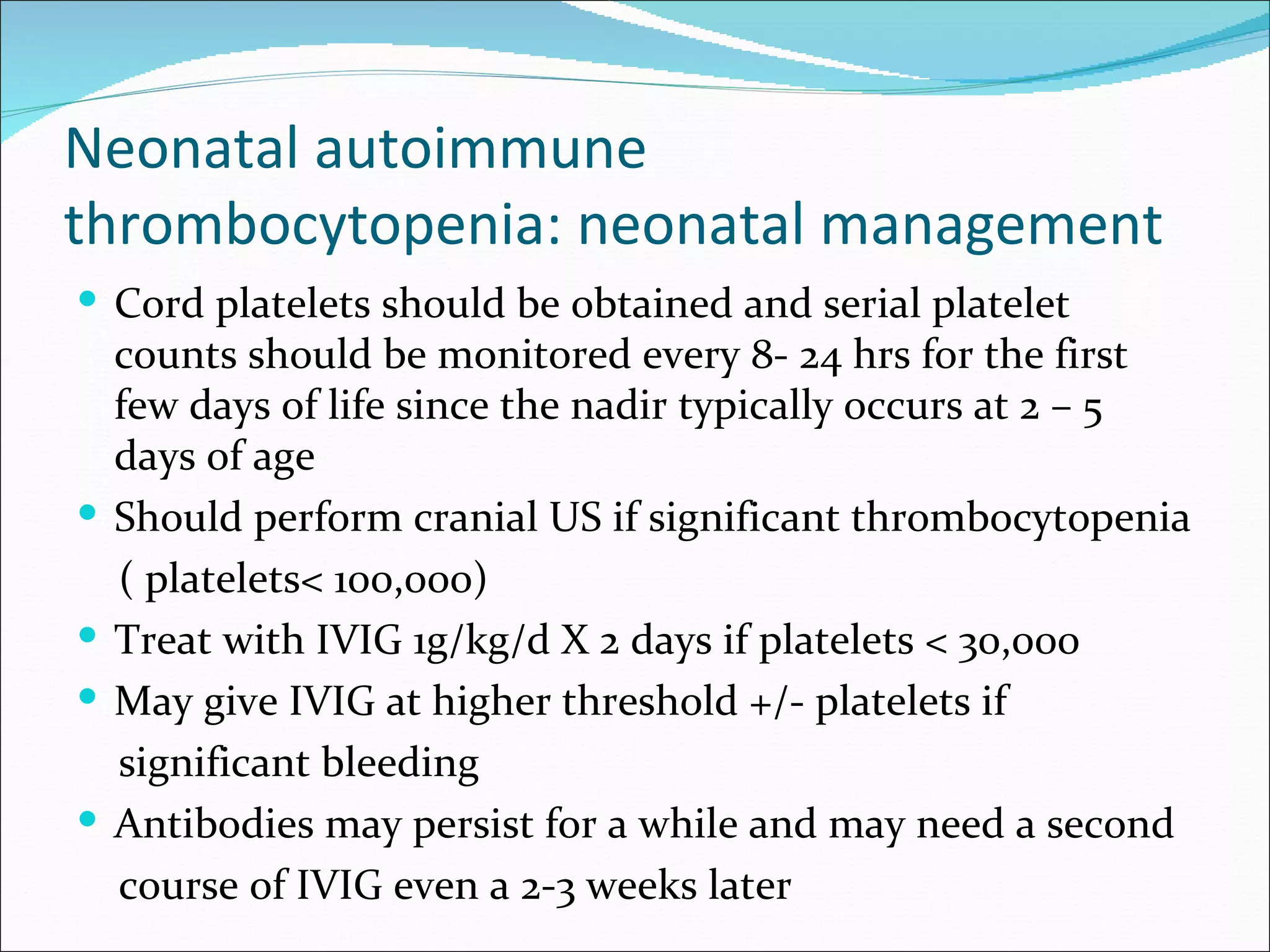 Neoatal thrombocytopeia | PPT