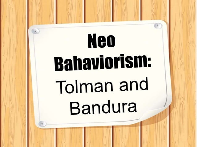 Neo behaviorism (Facilitating Learning) | PPTX