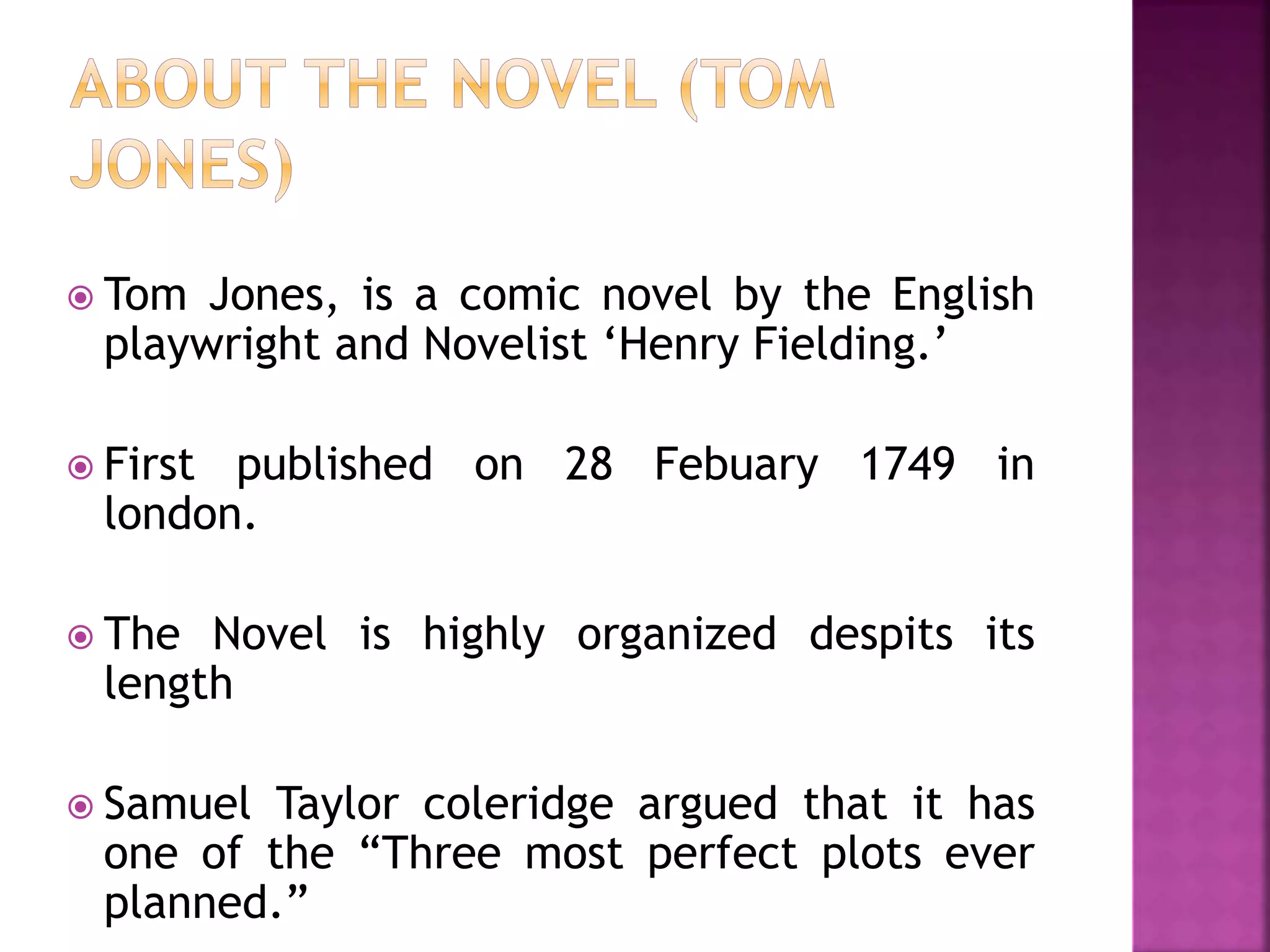 male character in tom Jones | PPTX | Fiction | Books and Literature