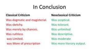 Neoclassical criticism | PPTX