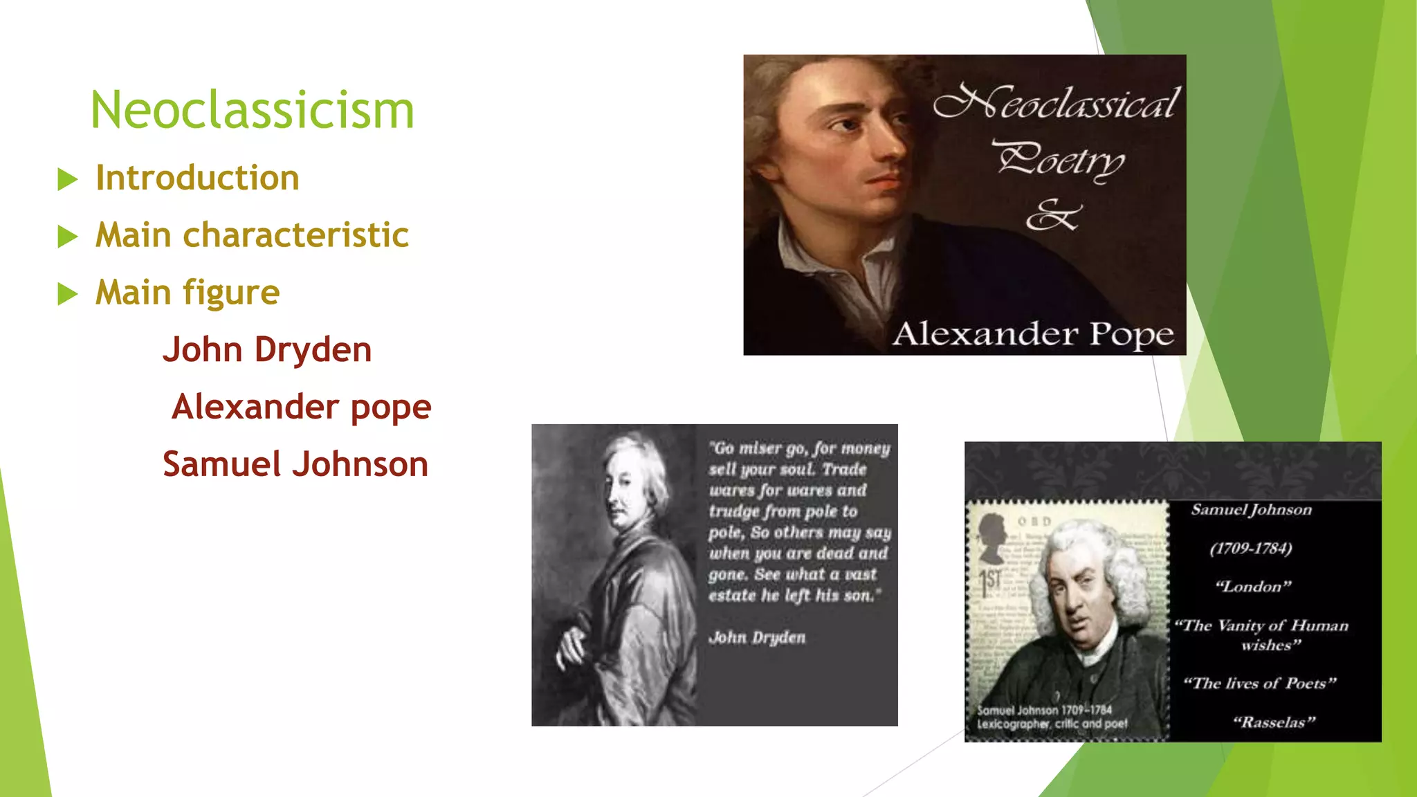 characteristics of the neoclassical literature | PPTX