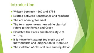 characteristics of the neoclassical literature | PPTX