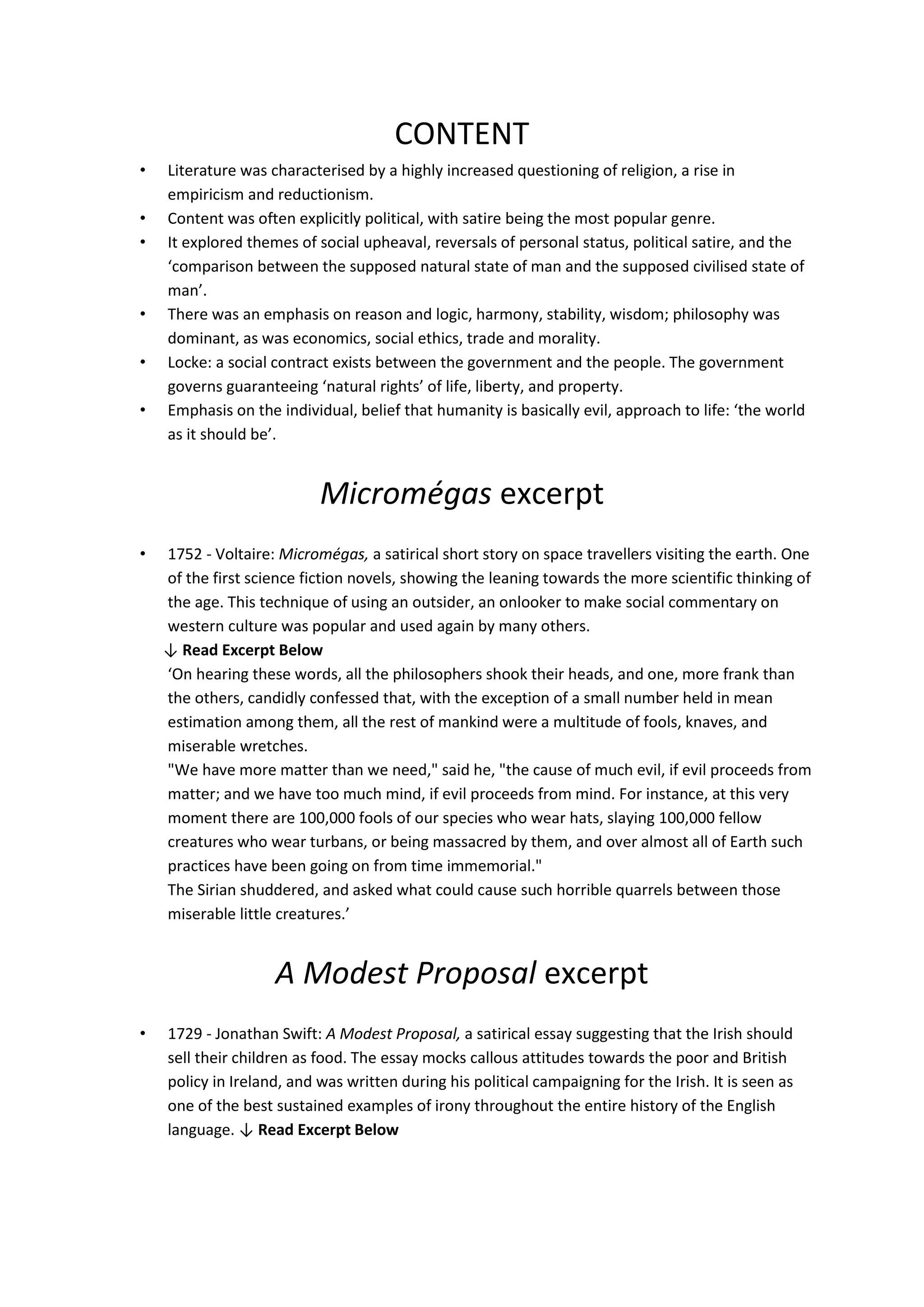 Neoclassical ii content and excerpts | DOCX
