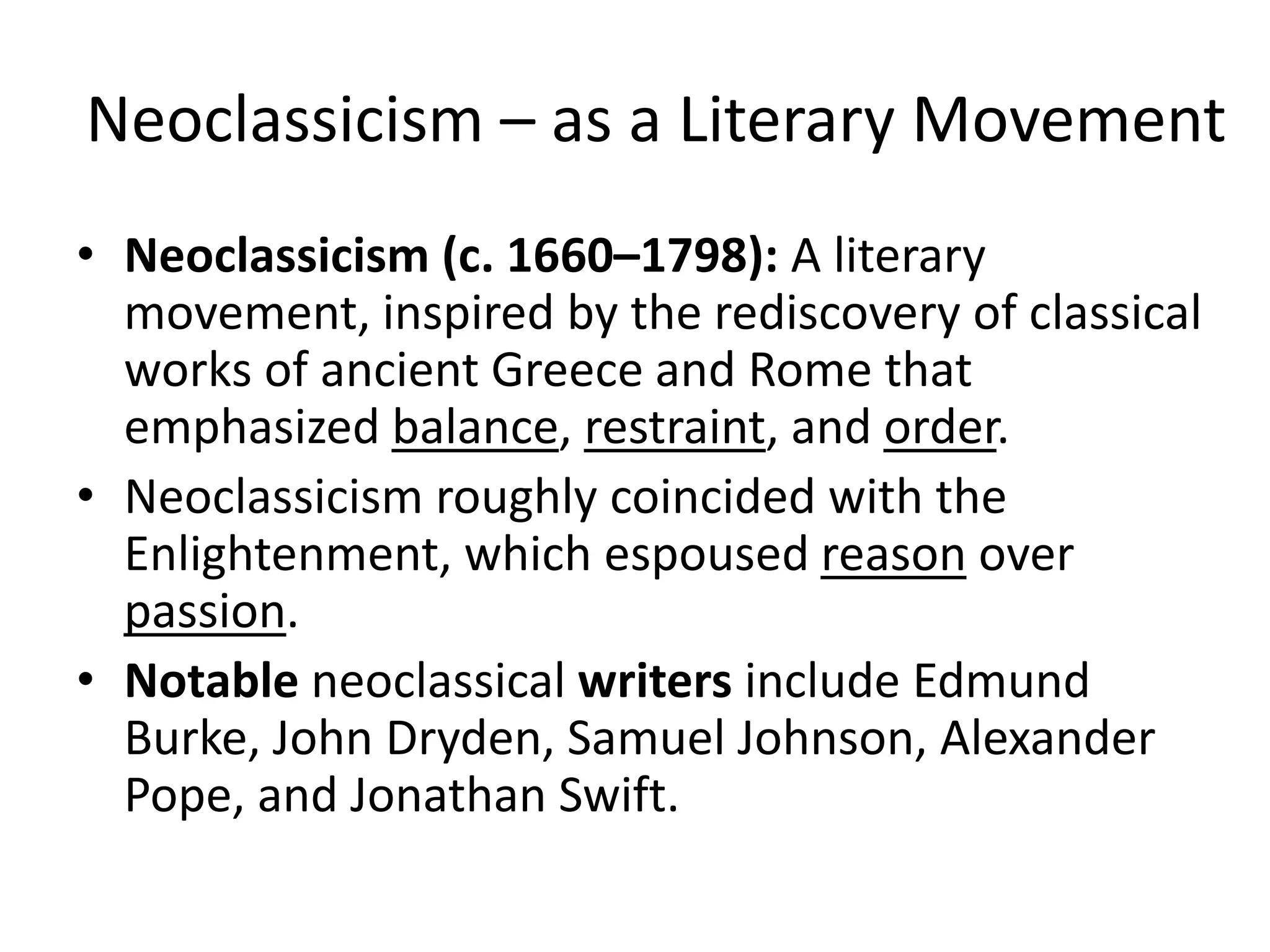 Neoclassical Literary Criticism | PPTX