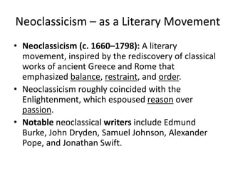 Neoclassical Literary Criticism | PPTX