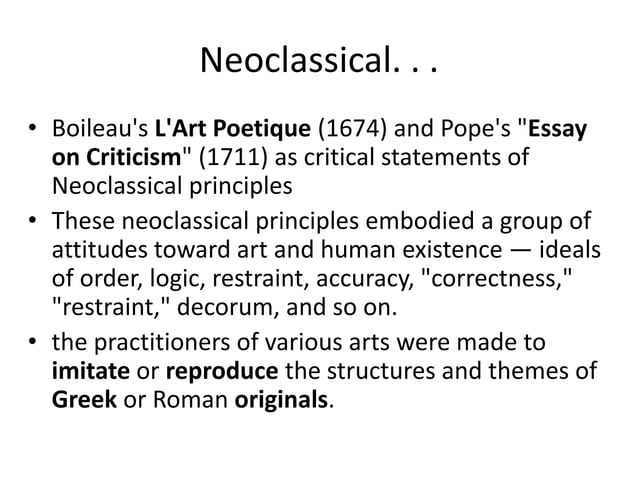 Neoclassical Literary Criticism | PPTX