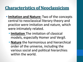 Characteristics of the neoclassical age | PPTX