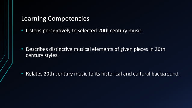 Music of the 20th Century - Neo classicism | PPTX | Classical Music | Music