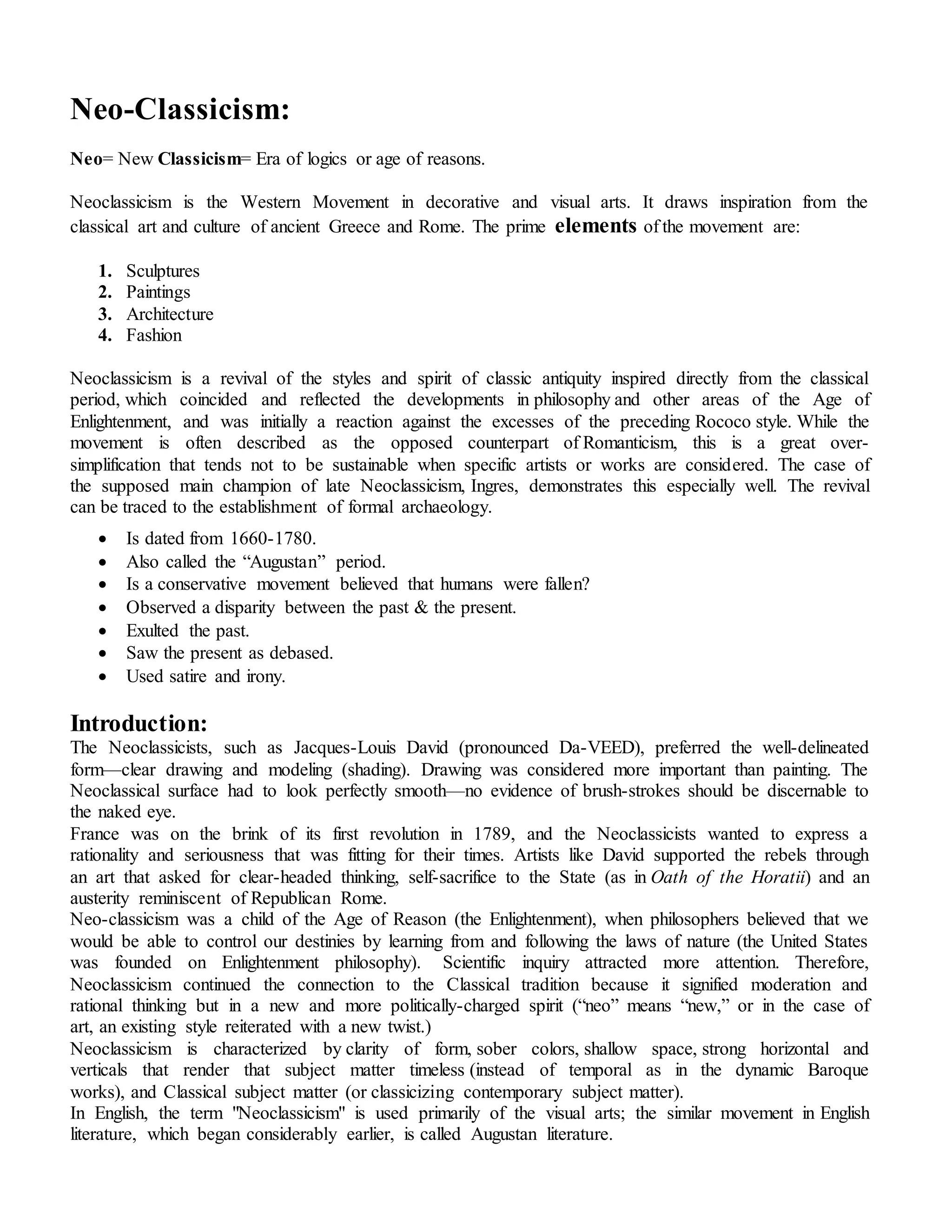Neoclassicism | DOCX