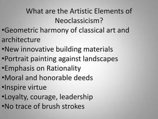 Neoclassicism Art Hsitory continued | PPT