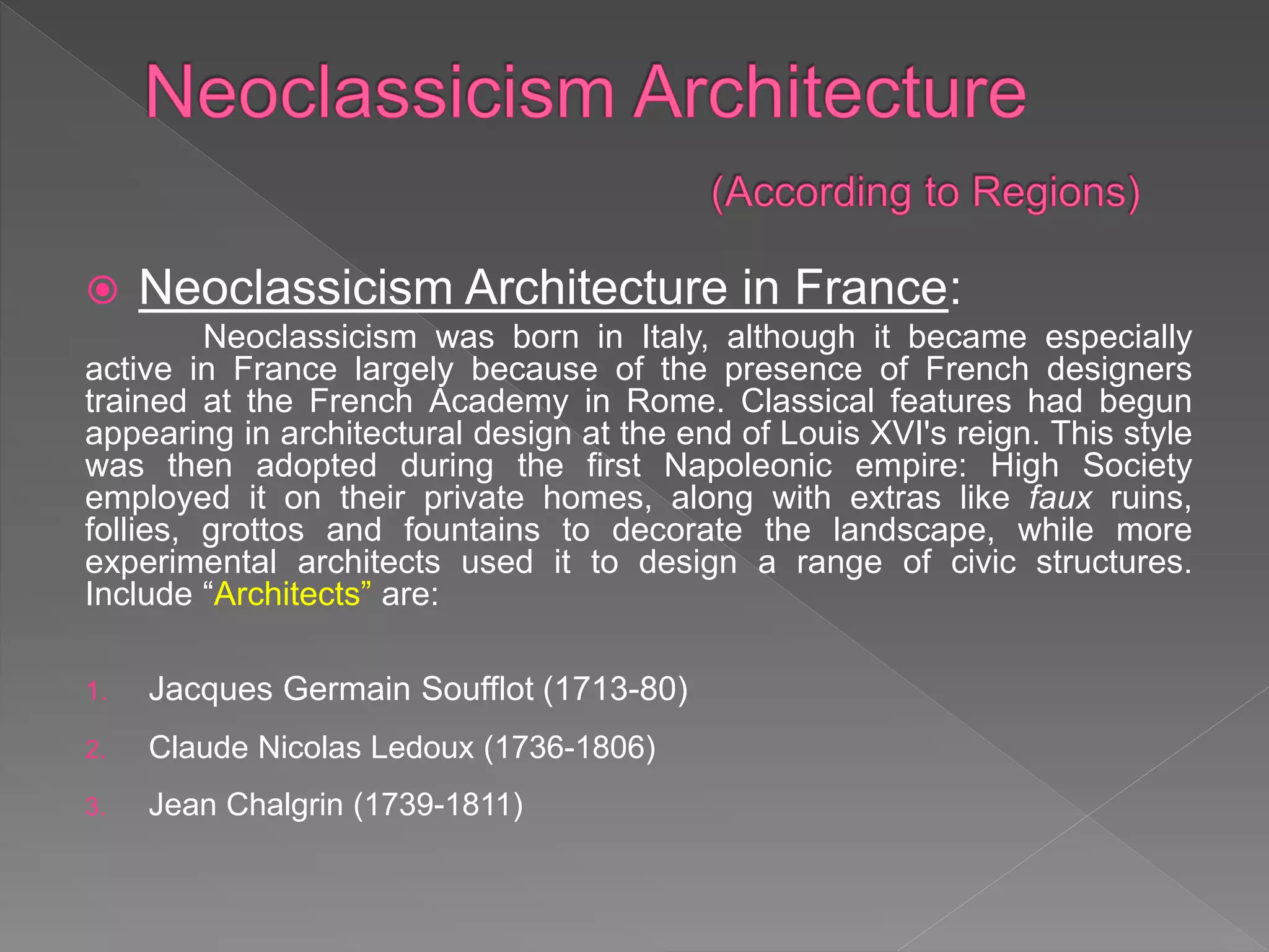Neoclassicism in architecture | PPTX