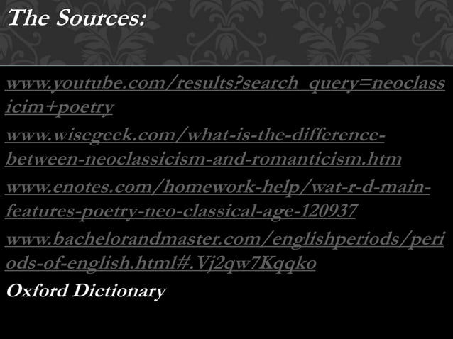 Neoclassicism poetry | PPTX | Poetry | Books and Literature