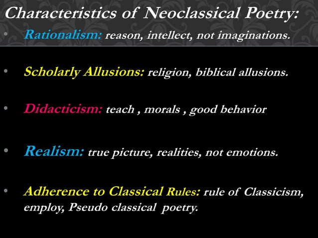 Neoclassicism poetry | PPTX | Poetry | Books and Literature