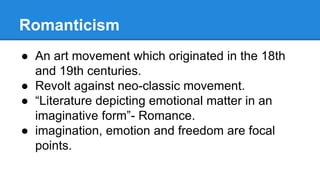 Neo classicism, romanticism and realism | PPTX