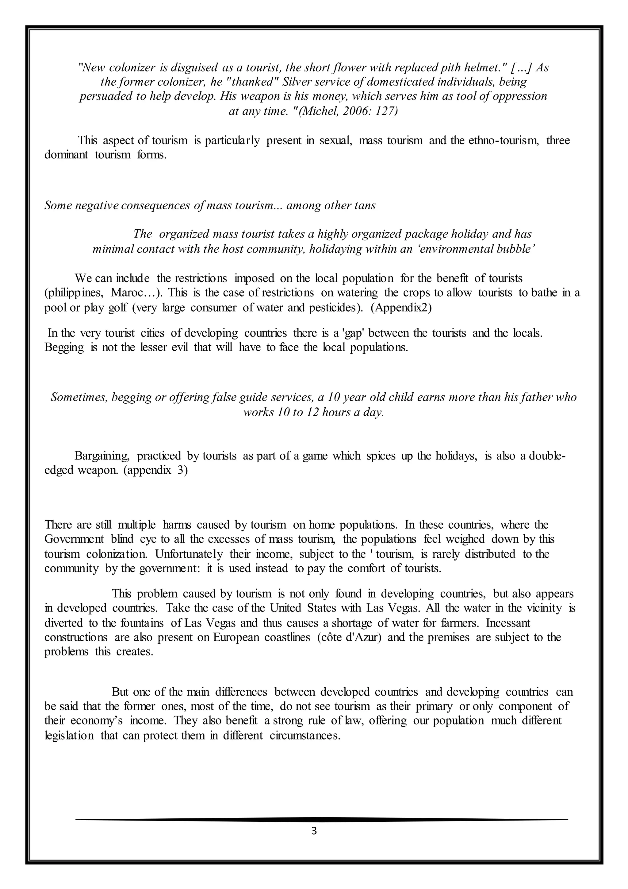 Neocolonialism new form of tourism | DOCX