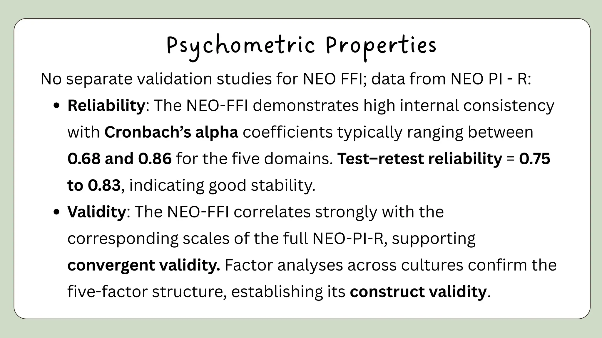 NEO Five Factor Inventory (NEO FFI) - Personality Assessment | PDF