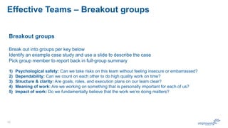 Effective Teams and Psychological Safety (trust) | PPTX