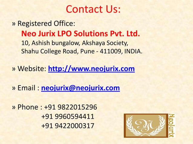 Neo jurix patent services new logo | PPT