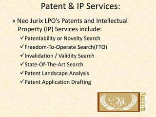 Neo jurix patent services new logo | PPT