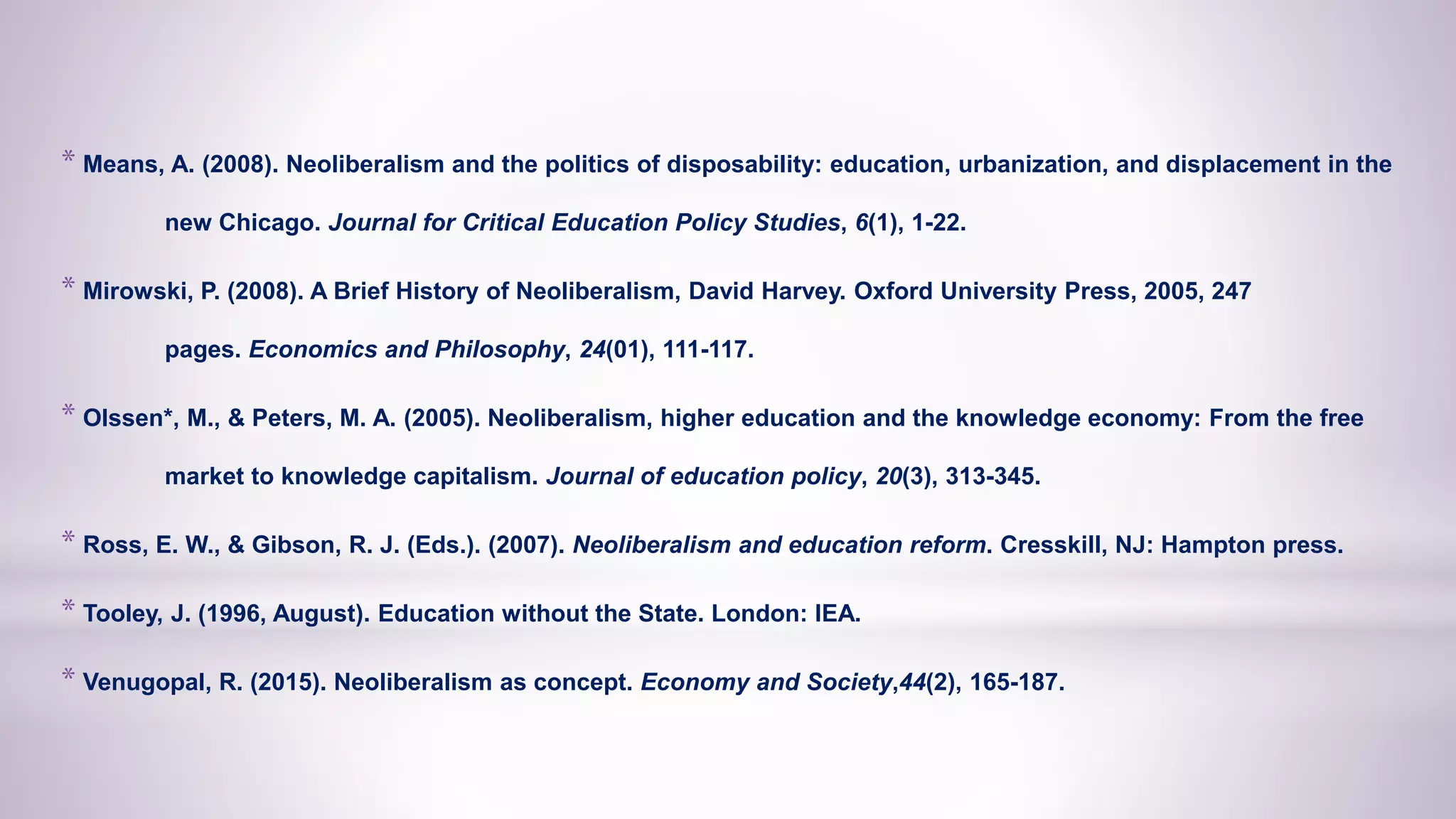 Neoliberal education ppt | PPTX