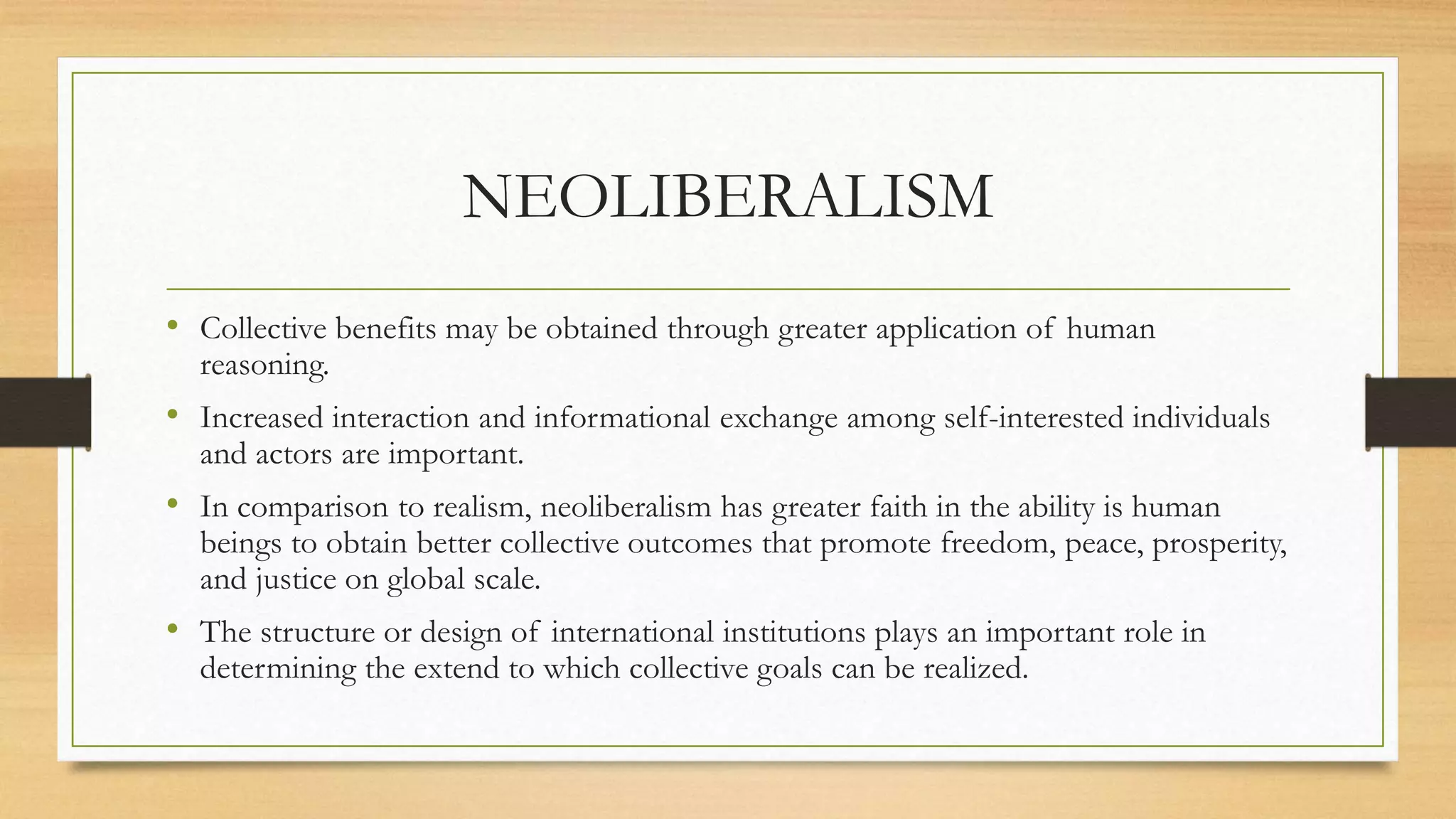 Neoliberalism in IR | PPTX