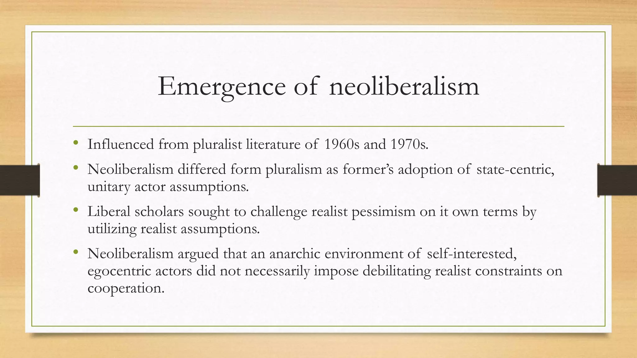 Neoliberalism in IR | PPTX