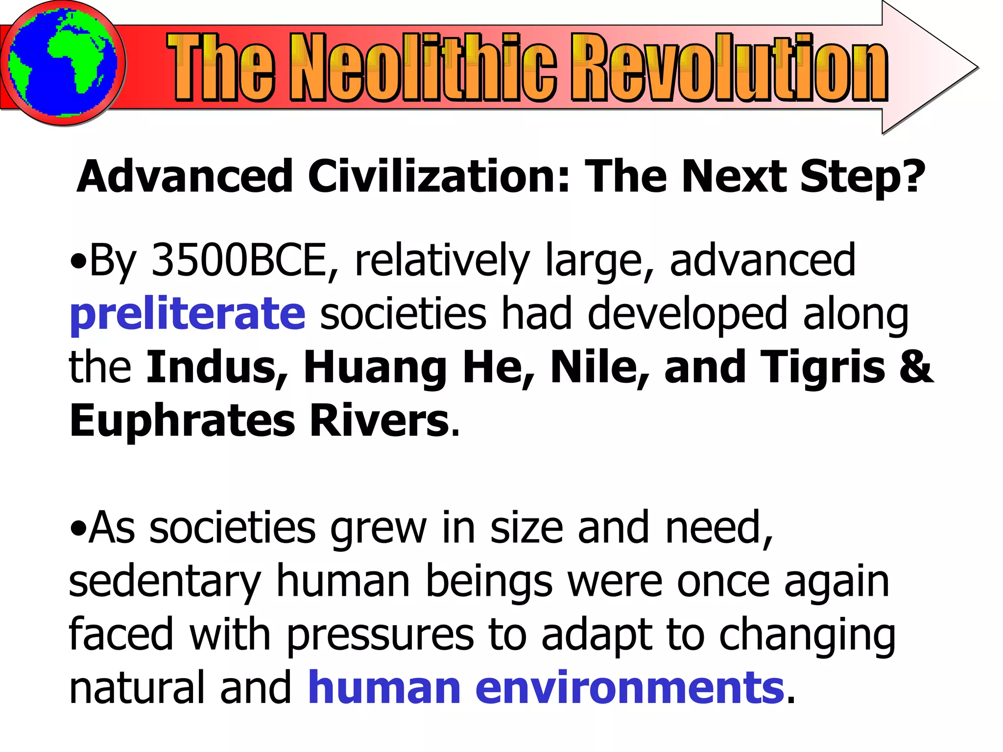 Neolithic revolution | PPT | Agriculture | Industries