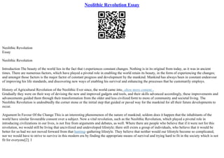 Neolithic Revolution Key Concepts | PDF