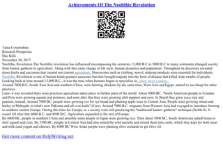 Neolithic Revolution Key Concepts | PDF