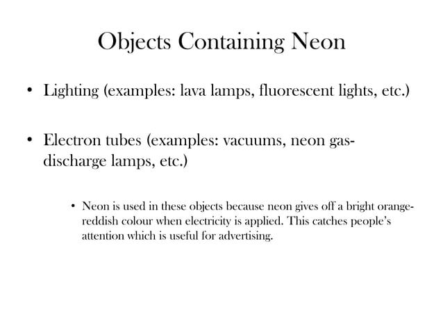Neon Element Project | PPTX | Chemistry | Science