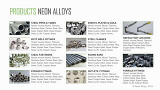 Neon Alloys - Manufacturer, Supplier and Exporter of Steel Pipes ...