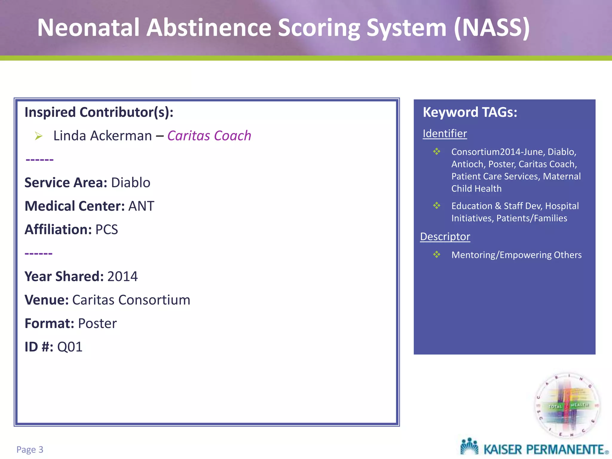 Neonatal Abstinence Scoring System (NASS) | PPTX | Parenting Babies and ...
