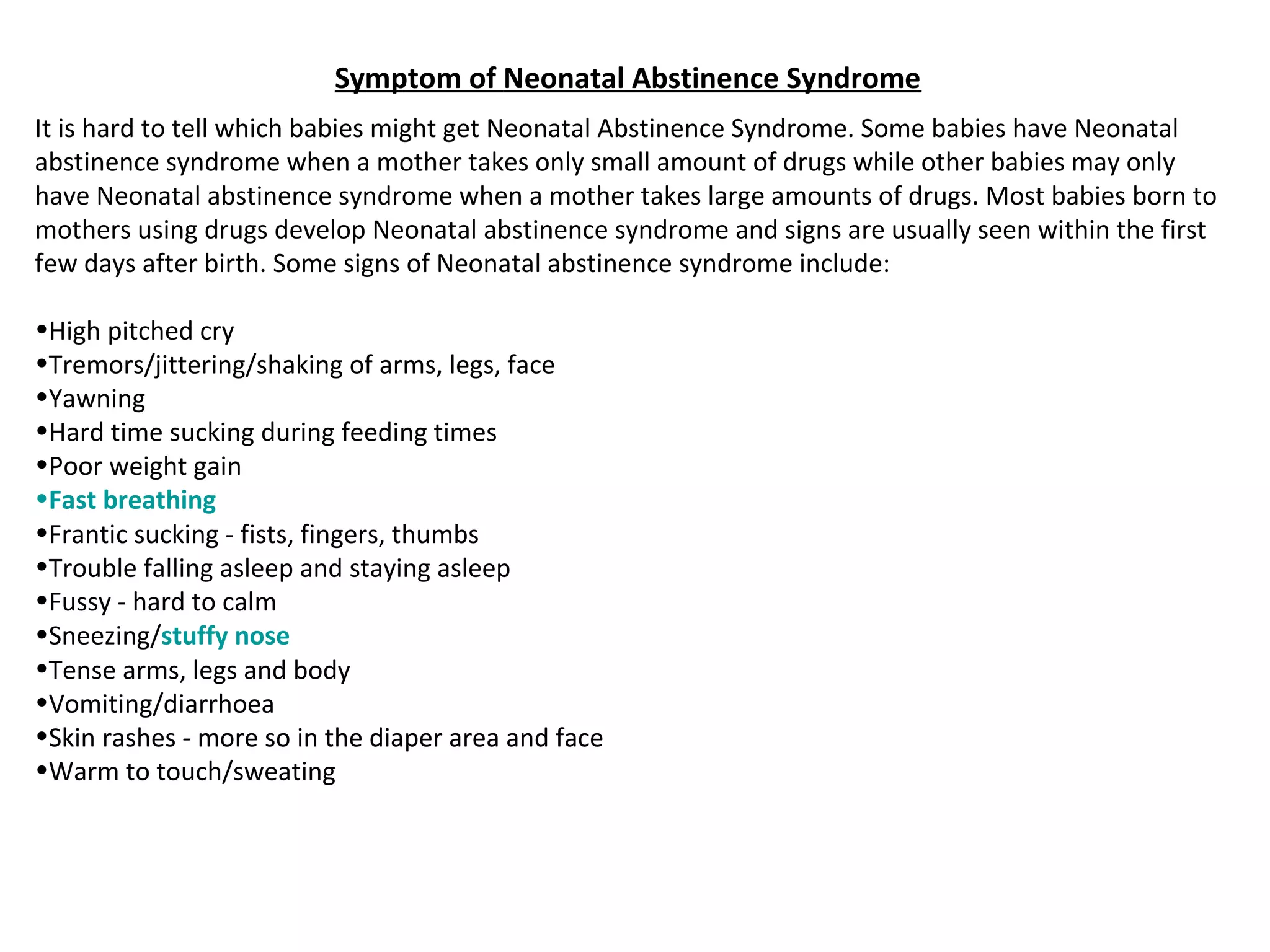 Neonatal abstinence syndrome | PPT