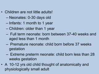 Neonatal and paediatric anaesthesia | PPTX