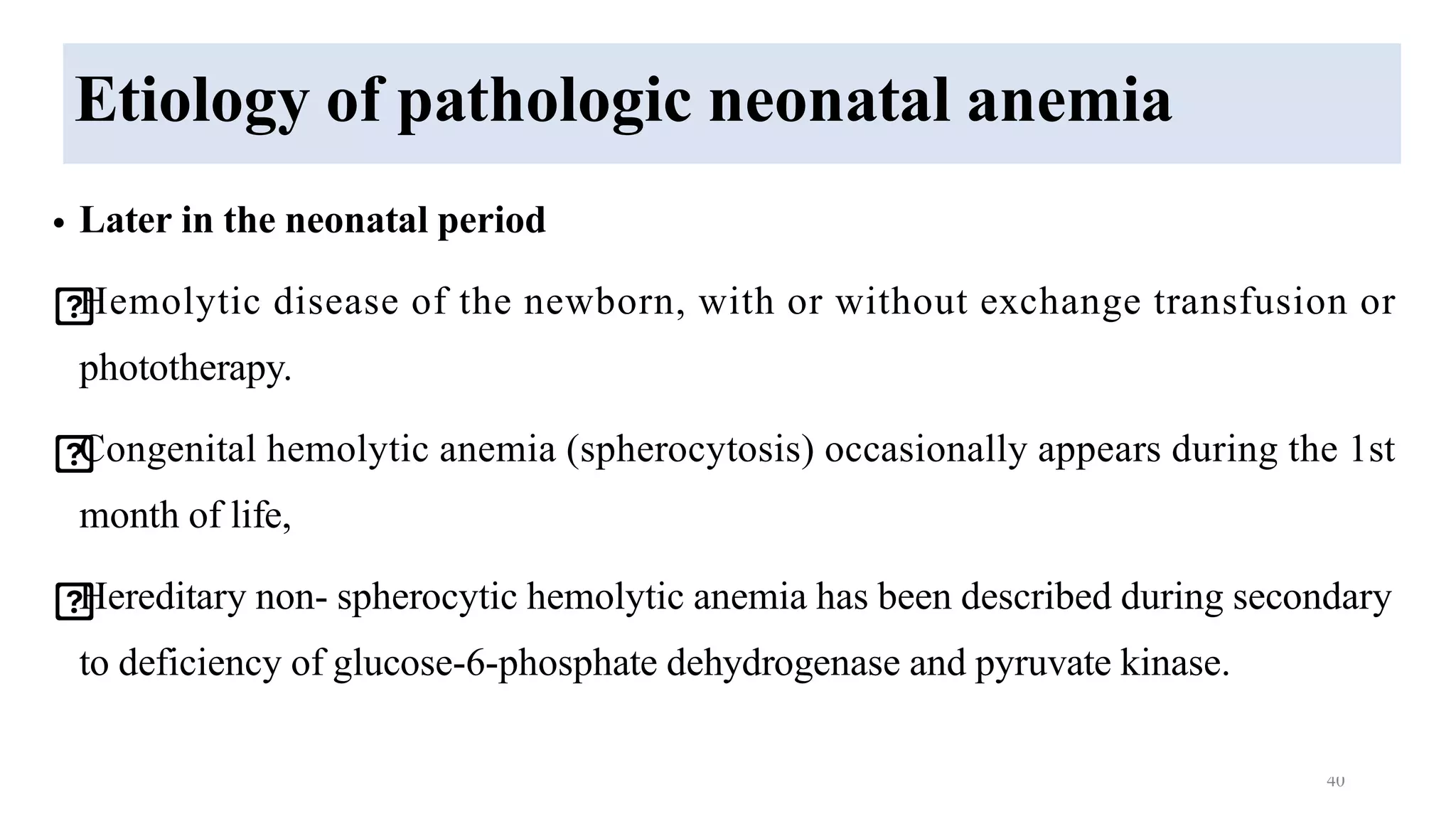 Neonatal anaemia: overview of pathophysiology, clinical approaches and ...