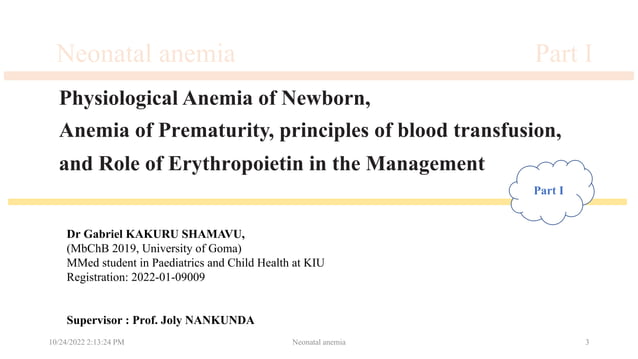 Neonatal anaemia: overview of pathophysiology, clinical approaches and ...