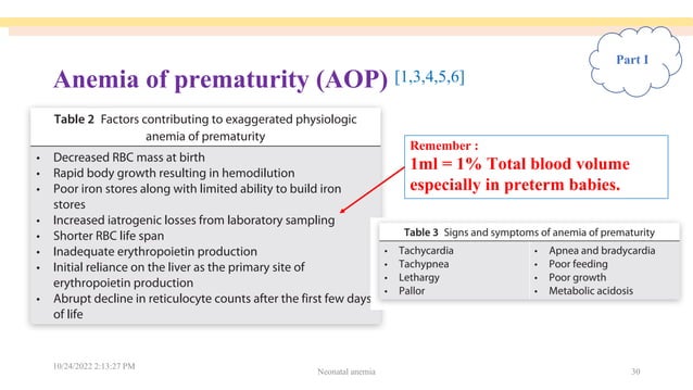 Neonatal anaemia: overview of pathophysiology, clinical approaches and ...