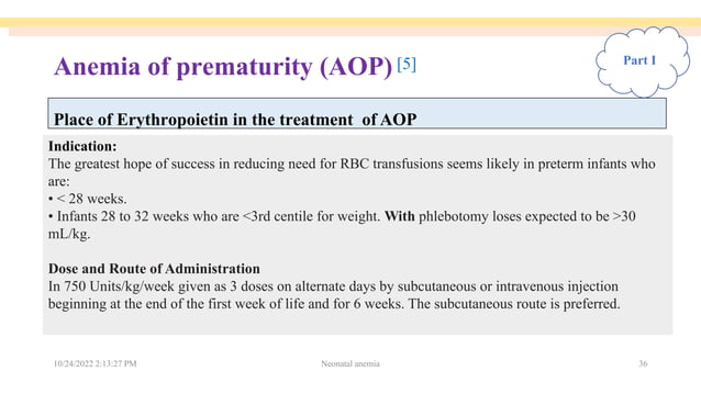 Neonatal anaemia: overview of pathophysiology, clinical approaches and ...