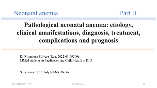 Neonatal anaemia: overview of pathophysiology, clinical approaches and ...