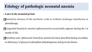 Neonatal anaemia: overview of pathophysiology, clinical approaches and ...